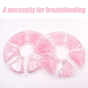 Breast Therapy Ice Packs, Hot and Cold Breast Pads, Breastfeeding Essentials Large Gel Bead Packs for Moms