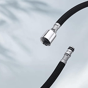 Black Kitchen Faucet Hose Replacement M15*1MM X G1/2,Kitchen Sink pull down Faucet Hose pull out Faucet Hose replacement with Quick Connect,Nylon Hose 59-inch