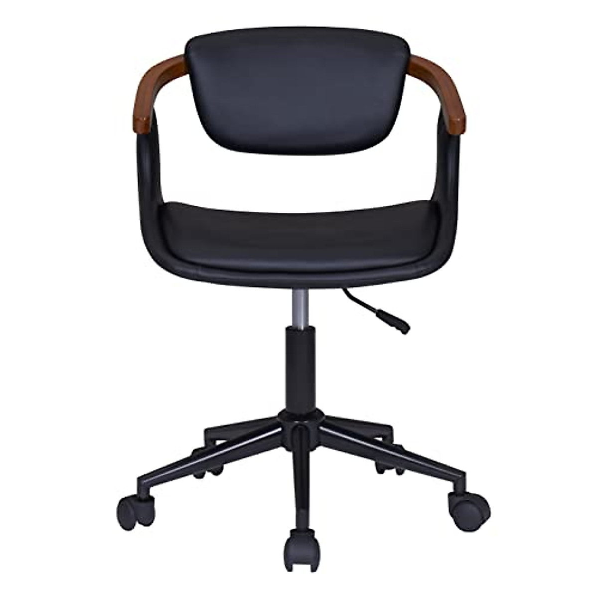 npd furniture and more Darwin PU Bamboo Office Chair, Black/Walnut