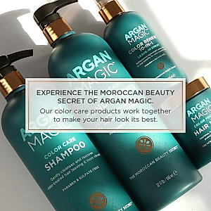 Argan Magic Color Care Shampoo – Gently Cleanses & Restores Color Treated Hair | Hydrates & Helps Color Last Longer | Infused with Keratin & Botanical Extracts | Made in USA | Paraben Free (32 oz)