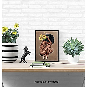 Black women Wall Art & Decor - Black Art - African American Wall Art - Afro Black Woman Wall Art - African American Women Wall Art - I Am - Positive affirmation Black Girl Magic Poster - UNFRAMED 8x10