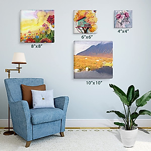 4 Packs Square Canvases for Painting with 4"x 4", 6"x 6", 8"x 8", 10"x 10", Painting Canvas for Oil & Acrylic Paint