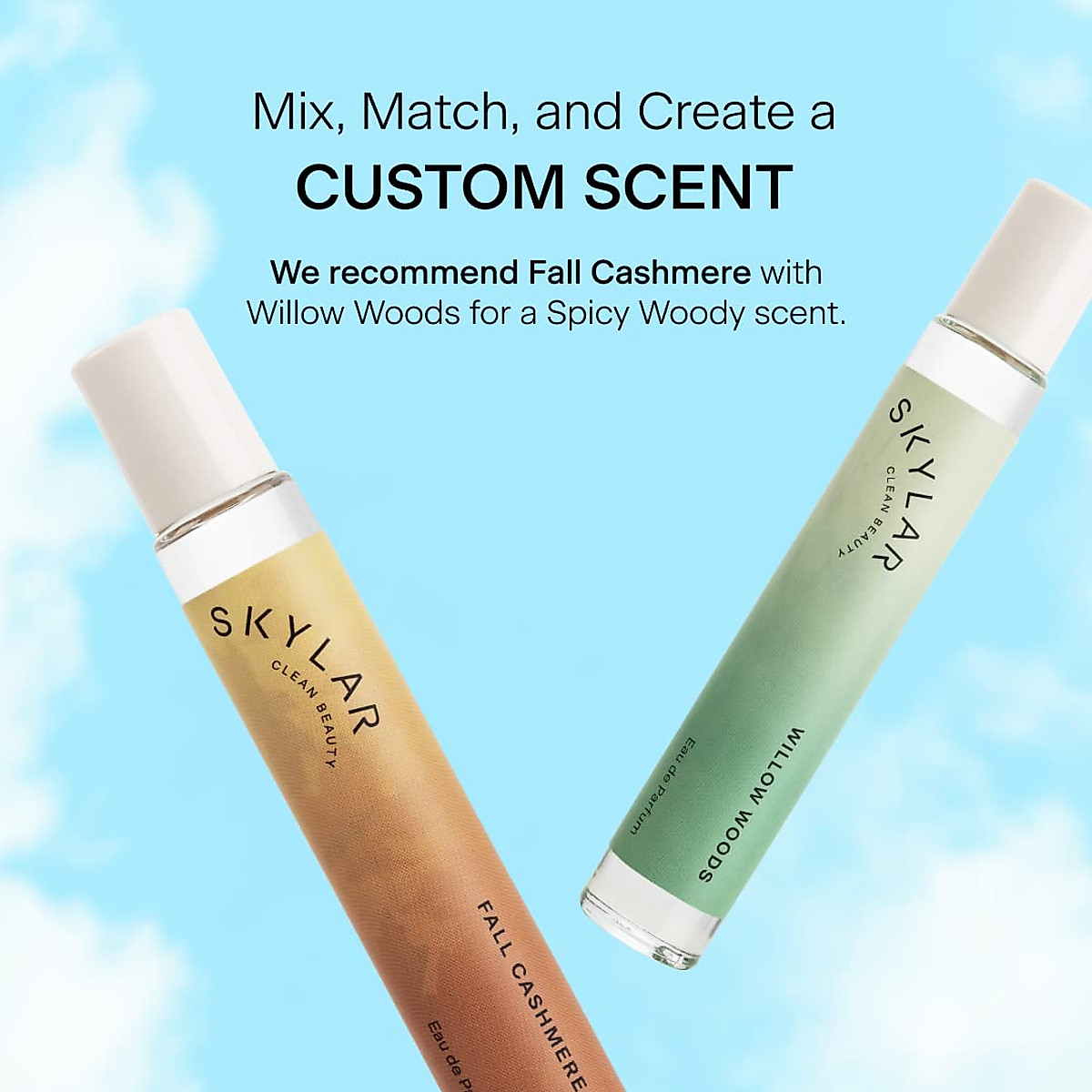 Skylar Fall Cashmere Eau de Parfum - Hypoallergenic & Clean Perfume for Women & Men, Vegan & Safe for Sensitive Skin - Spicy Gourmand Perfume with Notes of Cinnamon, Almond & Ginger - 10mL /0.33 Fl oz