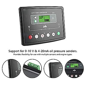 YWBL-WH DSE6120 Deep Sea Electronic Generator Controller Module Control Panel 0-10 V / 4-20mA oil pressure LCD Display, Dynamo