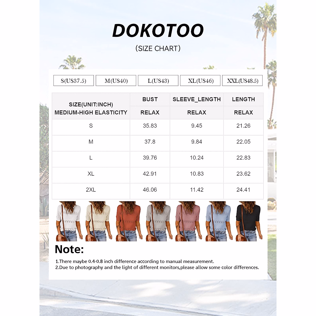 Dokotoo Women's Dressy Casual Short Sleeve Crewneck Sweater for Women Spring Summer 2025 Business Casual Tops Blouses Crochet Knit Tops White Sweaters for Women Trendy Clothing XL