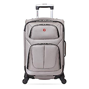 SwissGear Sion Softside Expandable Luggage, Pewter, Carry-On 21-Inch