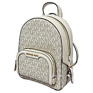 Michael Kors Jaycee XS Mini Convertible Backpack MK Signature Crossbody (Light Cream)