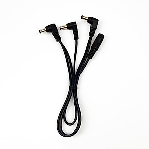 1 to 3 Way Daisy Chain Cable Guitar Effect Pedal Power Supply Splitter Cable Adapter Power Cable Black