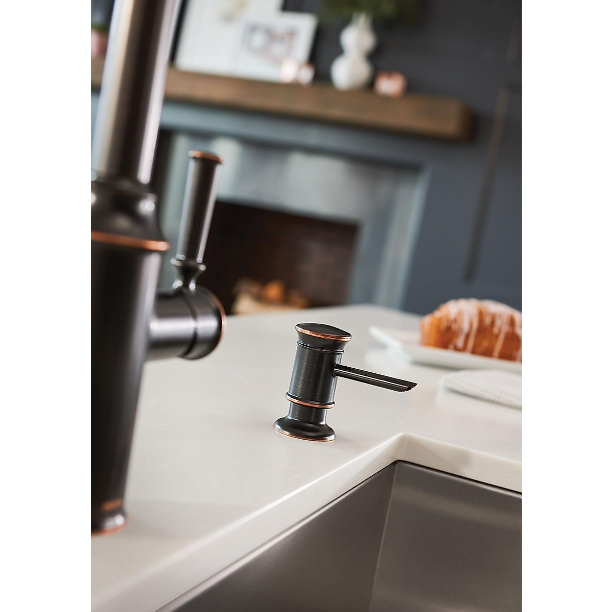 Moen 87731BRB Glenshire One-Handle High Arc Pulldown Kitchen Faucet, Mediterranean Bronze