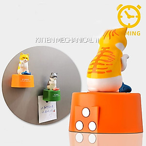 Golandstar Funny Cat Mechanical Timer 60 Minutes Kitchen Gadget Cooking Clock Loud Alarm Counters Manual Timer for Study (Orange) 6.5cm x 9.4cm GRB685 GRB685