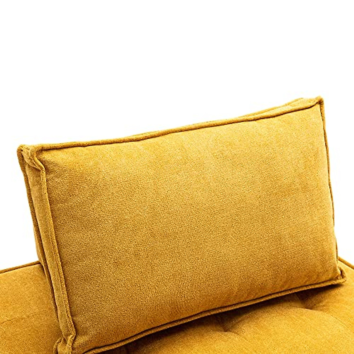 JURMALYN Square Modular Sectional Sofa Couch, Free Combination Sectional Sofa Modern Floor Single Chair with Two Removable Back Cushions Foor Tofu Sofa Small Single Couch for Bedroom and Corner Yellow