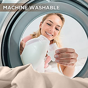 Westinghouse Heated Blanket Queen Size, Electric Throw Blanket with 10 Heating Levels, 12 Hours Auto Off, Overheat Protection, Machine Washable, Flannel to Sherpa (Queen, 84x90 Inches, Beige&Ivory)