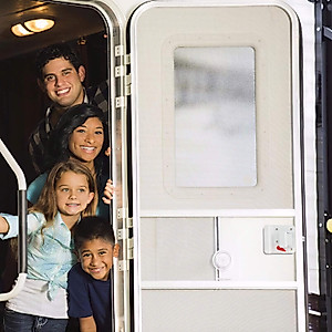 Kohree Upgraded RV Door Lock Replacement with Paddle Deadbolt, Camper Door Handle Latch, 100% Zinc Alloy RV Travel Trailer Entry Door Lock with Keys for Camper Horse Trailer Cargo Hauler, White