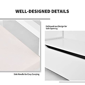 Giantex Shoe Storage Bench with Cushion, Entryway Storage Benches, End of Bed Bench for Bedroom, Wood Shoe Bench with Seat, 34" L×15" W×19" H, White