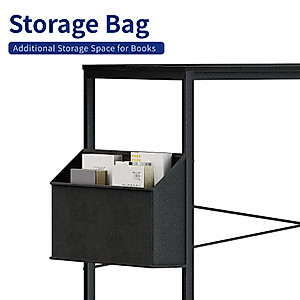 Pamray 47 Inch Computer Desk for Small Spaces with Storage Bag, Home Office Work Desk with Headphone Hook, Small Office Desk Study Writing Table