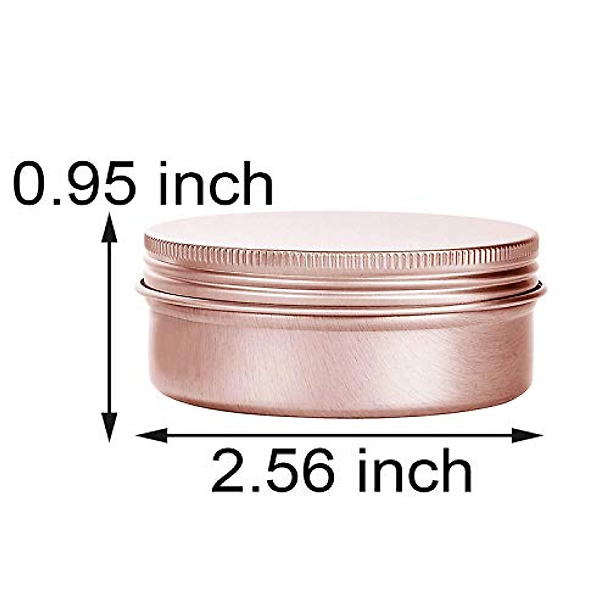2 Ounce Aluminum Tin Jar Refillable Containers 60 ml Aluminum Screw Lid Round Tin Container Bottle for Cosmetic, Lip Balm, Cream, 20 Pcs Rose Gold