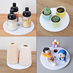 DGTANGYIN 6 inch Small Lazy Susan Turntable Acrylic Ball Bearing Rotating Tray for Spice Rack Table Cake Kitchen Pantry Decorating Bathrooms, 20-lb Load Capacity (360˚ Rotation) – Transparent