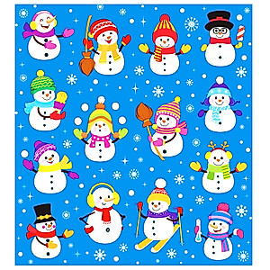 Zonon 112 Pieces Snowman Stickers Winter Snowflake Snowman Holiday Stickers for Teachers Kids Classroom Party Favor, 14 Styles