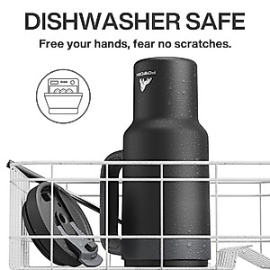 POWCAN 40 oz Tumbler with Handle, 2-in-1 Straw and Sip Lid, Leakproof, Dishwasher Safe, Insulated Stainless Steel Travel Coffee Mug, Keeps Cold for 34 Hours, Fits in Car Cup Holder (Midnight