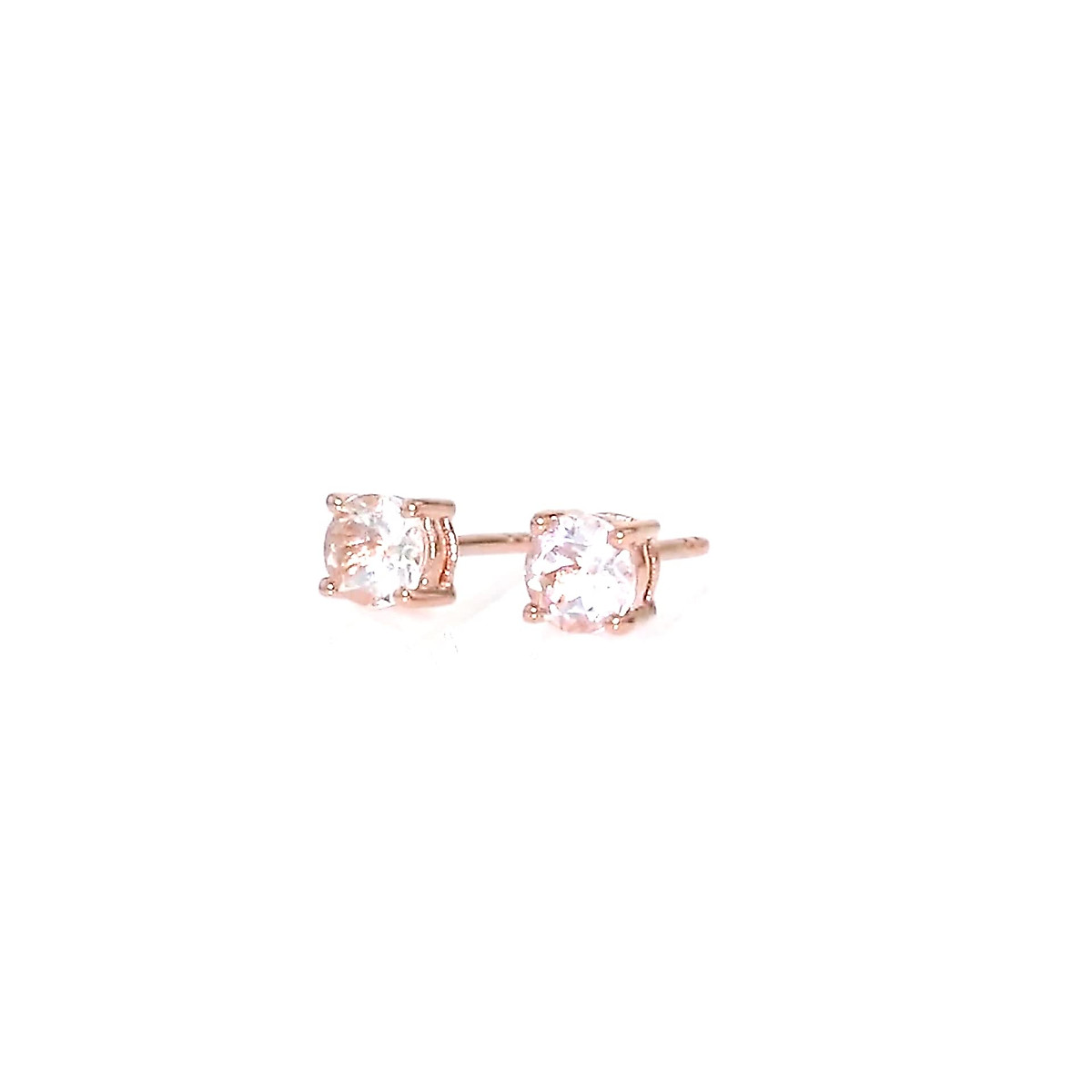 Ross-Simons 0.70 ct. t.w. Morganite Stud Earrings in 18kt Rose Gold Over Sterling