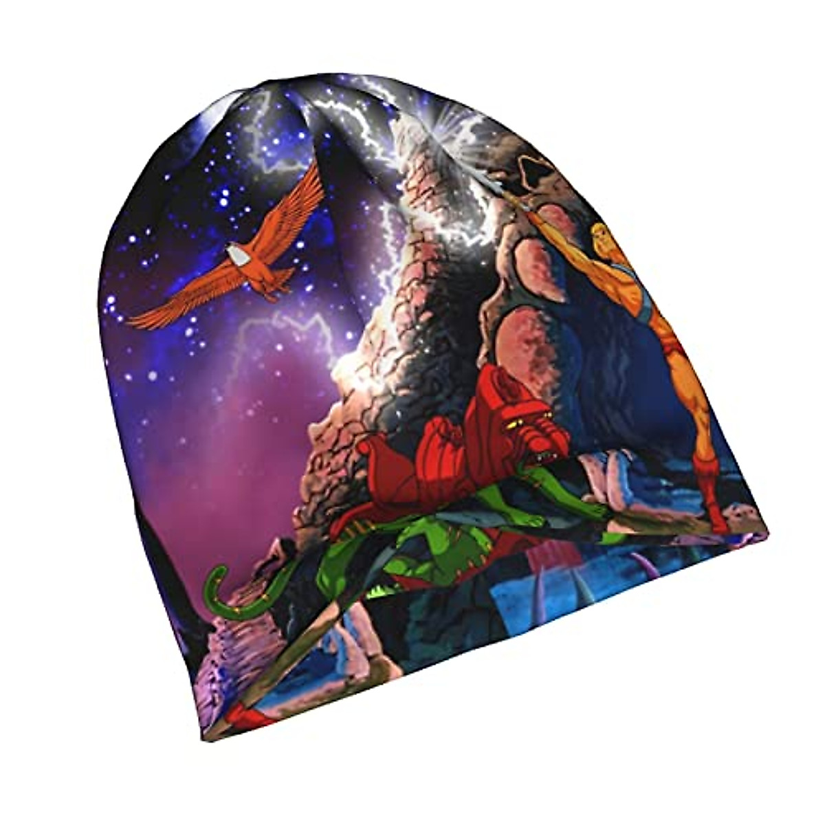 Pobecan He-Man and The Masters Anime of The Universe Anime Knit Hat Beanie Cap Fashion Knitted Hat for for Men Women Teenager Black