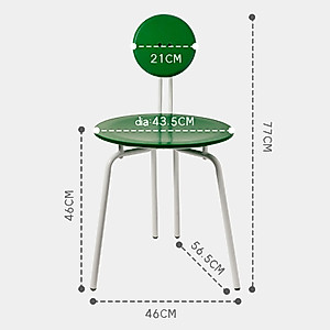 Dining Chairs Set of 2, Side Dining Room/Kitchen Chairs with Solid Wood Seat High Back, Cafe Restaurant Milk-Tea Shop Lounge Chair with Backrest and White Metal Legs