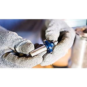 BOSCH RBS010 10-Piece 1/2 In. and 1/4 In. Shank Carbide-Tipped All-Purpose Professional Router Bits Assorted Set with Case for Applications in Straight, Trimming, Decorative Edging, Dovetail Joinery