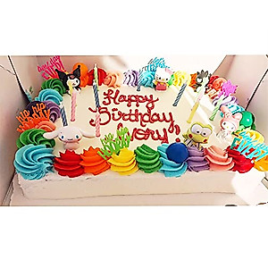 BOBOCOOM 6 Pcs Cute Cartoon Animal Figures Set, Cake Toppers, Christmas, Birthday Presents, Party Supplies