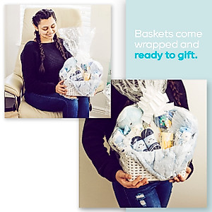 Baby Boy Gift Basket Set Great for Newborn Essentials, New Baby Gift Basket Kit, Baby Shower Gifts, Welcome Home Bundle for Boys, Gender Reveal, Congratulations to New Mom, New Baby Registry Box, More