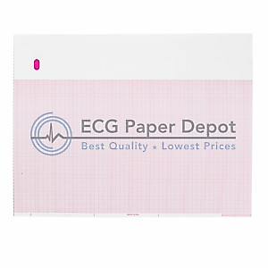 GE Compatible 9402-024 Generic ECG Paper 5 Packs, Z-Fold, Red Grid, 8.44" x 11"