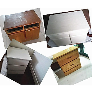 Teemall 3D White Wood Grain Sticker Decorative for Countertops Cabinets Shelf Liners Doors Self-Adhesive Film Waterproof Removable Wallpaper 15.8inch by 79inch