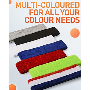 Tanluhu Sweatbands Sport Headbands for Men & Women,4 Pcs Terry Cloth Sweat Band for Tennis, Running, Basketball, Working Out, Execise - Athletic Sweat Cotton Headband Outdoor