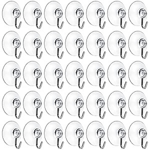 Mudder Suction Cup Hooks Wall Hooks, Home Kitchen Bathroom Wall Window Towel Robe Hangers, Utility Hooks Hangers, Home Hanging Organizer Supplies, Use on Smooth Surface (80 Pieces, 45 mm)