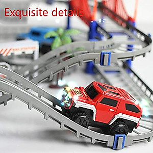 Race Tracks Toys for Kids Boys Girls Electric Car Create a Variety of Tracks 3 4 5 6 Year Old Boys Girls Best Gift (Colorful)