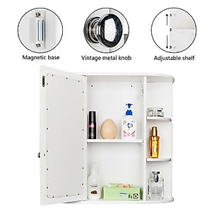 Home Bathroom Wall Mount Cabinet Storage Shelf Over Toilet w/Mirror Door