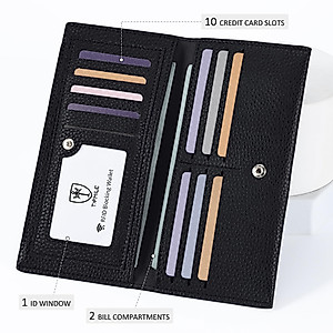 Tipmile Ultra Slim Wallet for Women Bifold Leather Ladies Wallet RFID Wallet Women RFID Blocking Credit Card Holder for Women