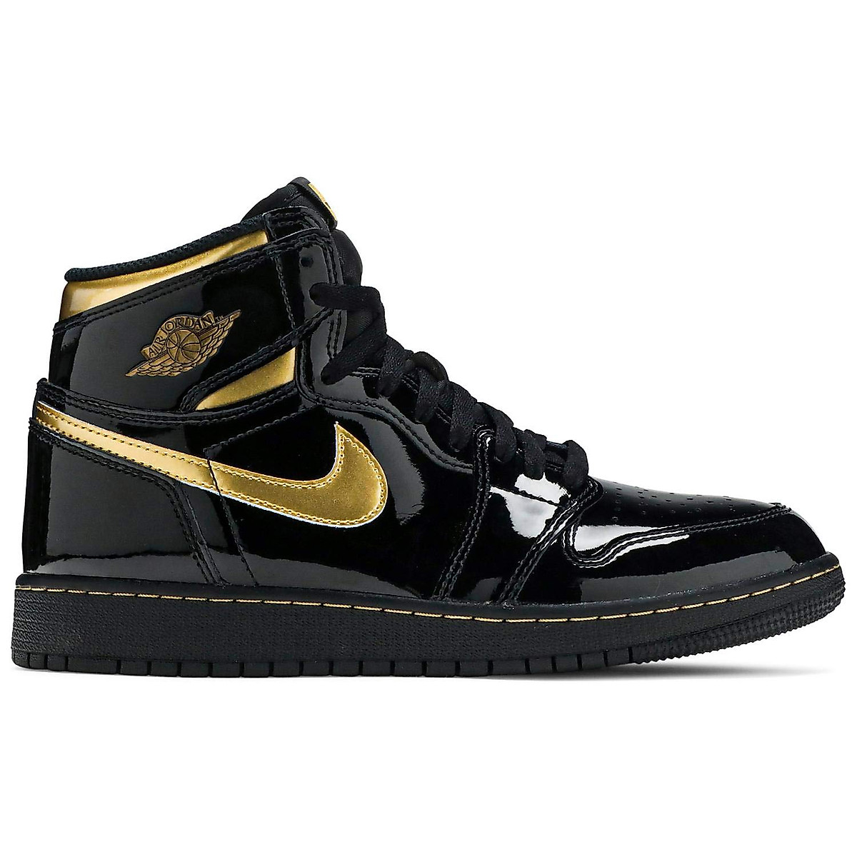 Jordan Mens Air Jordan 1 Retro High OG 555088 032 Black Metallic Gold - Size 8.5