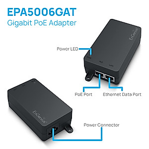EnGenius Gigabit Power Over Ethernet PoE+ Injector | 30W | 802.3af/at | Plug & Play | Up to 100 Meters (328ft) | Single Port [EPA5006GAT]