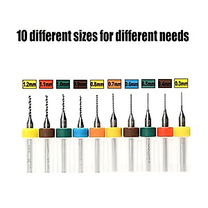 AUTIDEFY 60pcs 0.3mm-1.2mm PCB Drill Bit Tungsten Carbide Micro Drill Bits Set for Print Circuit Board Jewelry CNC Engraving,Precision Drilling for Amber Plastic Hardware