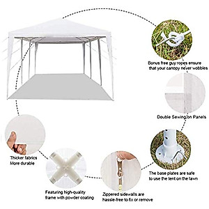 10' X 30'Outdoor Gazebo Canopy Tent,Party Wedding Tent Heavy Duty Gazebo Pavilion,Large BBQ Patio Tent Grill Commercial Camping Tent Shelter for Garden Backyard Lawns,with 5 Removable SideWalls,White