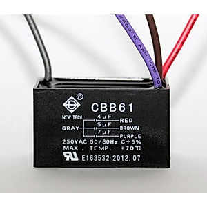 CEILING FAN CAPACITOR CBB61 4uf+5uf+7uf 4 WIRE GENUINE PART