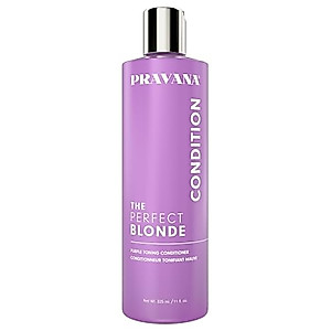 PRAVANA The Perfect Blonde Purple Toning Conditioner | Neutralizes Brassy, Yellow Tones | For Color-Treated Hair | Adds Strength, Shine, Elasticity | 11 Fl Oz