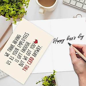 Huameigf Happy Boss Day Card for Boss Manager Mentor Supervisor, Funny Boss Day Gifts for Women Men, Lovely Birthday Card Gift from Employee, Gift for Boss