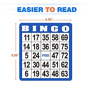 GSE Games & Sports Expert 100-Pack Multi-Color Bingo Game Cards with Easy Read Numbers, Reusable Paper Bingo Sheets for Large Groups, Family/Friend Parties, Bingo Games