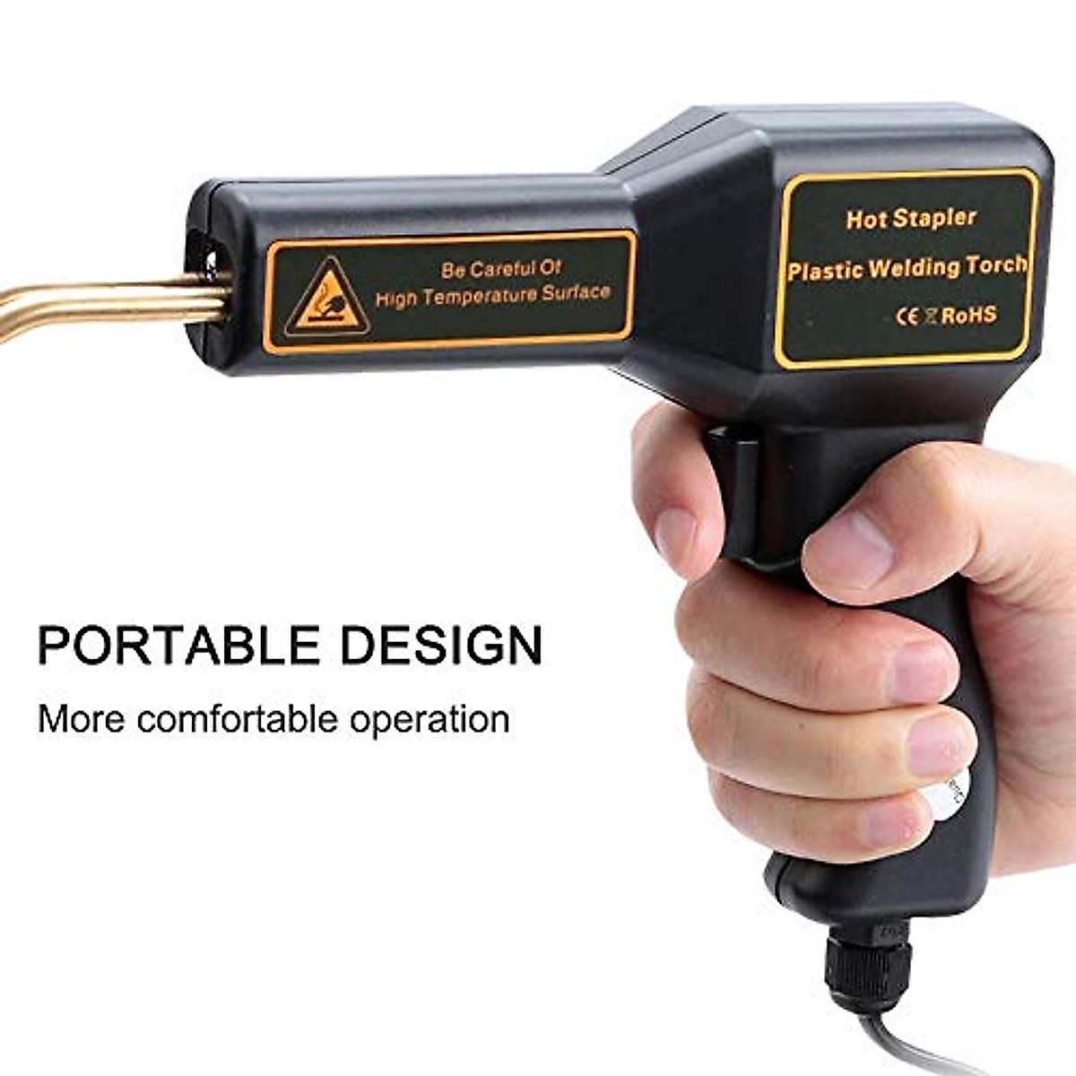 Shkalacar 30W Hot Stapler+4 Types Hot Wave Flat Staples, Plastic Welding Machine Car Bumper Repair Kit,Bodywork Fender Fairing Welder Gun US Plug