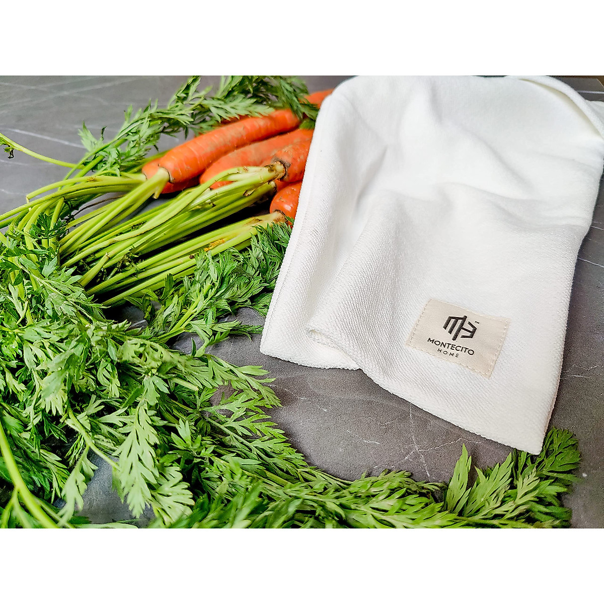 Organic Cotton Vegetable Crisper Bag - Variety Set of 3 - Simply Wet & Keep Your Veggies Fresher, Longer in Refrigerator!