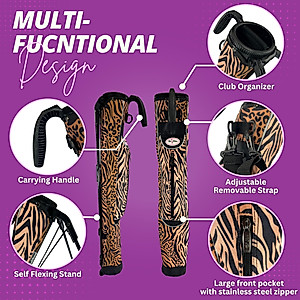 Women's Ultralight Sunday Bag | Taboo Fashions Stand Bag | Range Bag, Par 3, Executive Course | Self Flexing Stand, Adjustable Strap