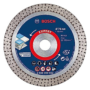 Bosch Professional 1x Expert HardCeramic 76 mm Diamond Cutting Disc (for Hard Tiles, Hard Stone, Ø 76 mm, Accessories Mini Angle Grinder)