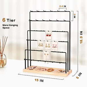 GEAMSAM Earring Display Stands for Selling, 36 Hooks Earring Holder Organizer, Jewelry Display for Vendors Earring Cards, Bracelets, Rings, Necklaces, Keychains Retail