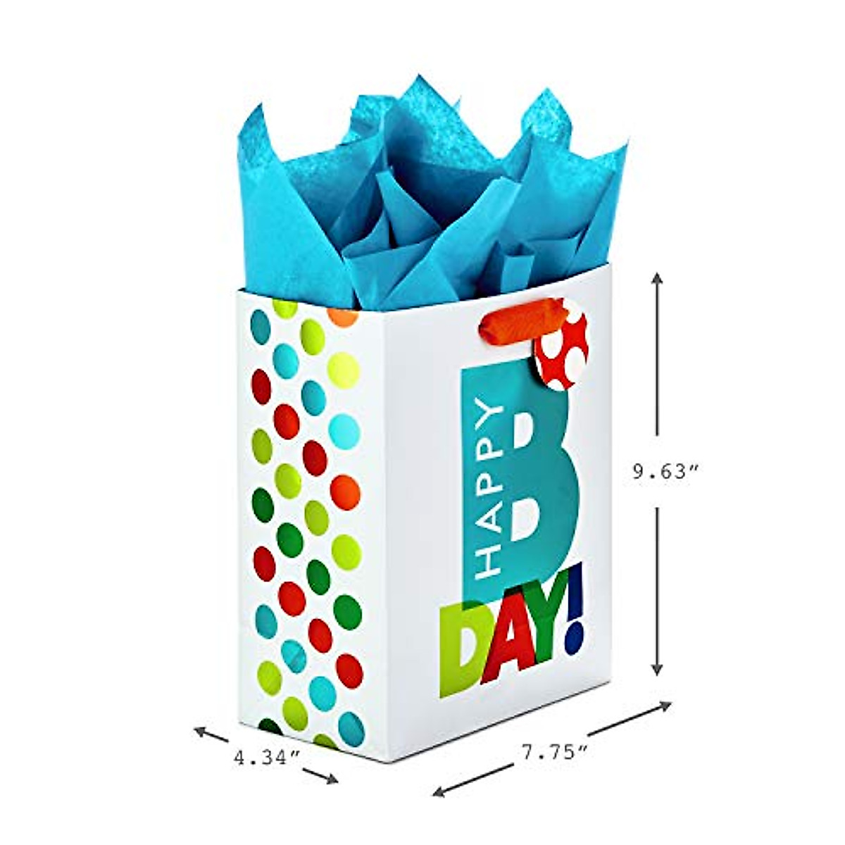 Hallmark 9" Medium Gift Bag with Tissue Paper for Birthdays (Happy Bday)